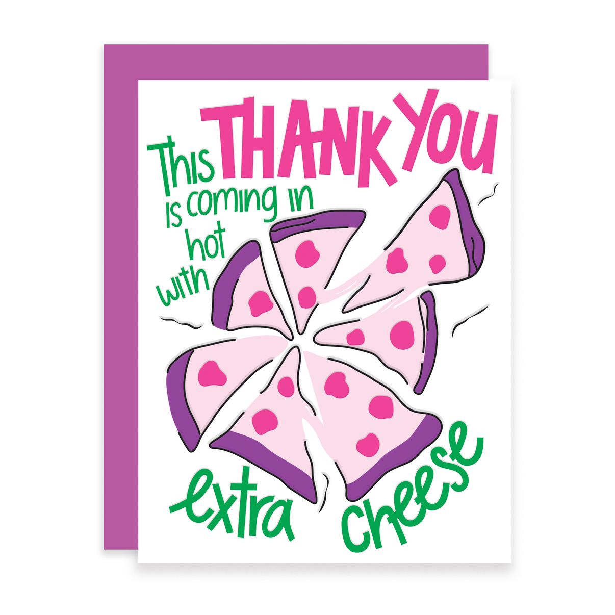 Cheesy Thank You, Letterpress Greeting Card – Add Pink and Stir Stationery