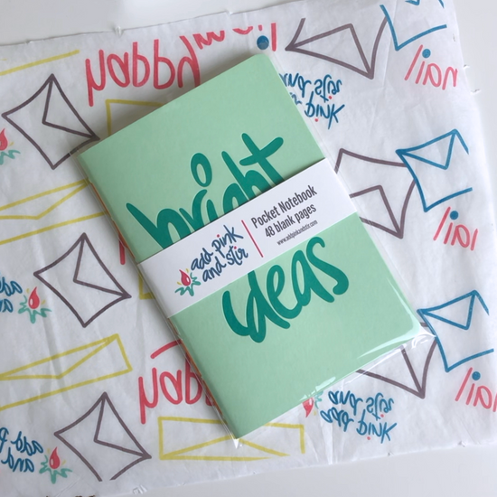 Bright Ideas | Pocket Letterpress Notebook – Add Pink and Stir Stationery