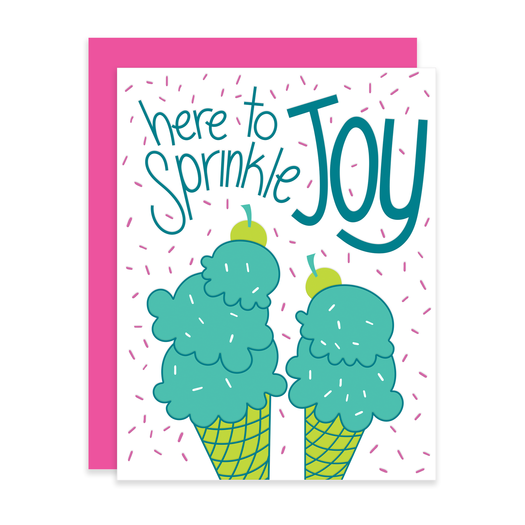 Sprinkle Joy, Letterpress Greeting Card – Add Pink and Stir Stationery