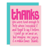 Late Thank You | Letterpress Card – Add Pink and Stir Stationery
